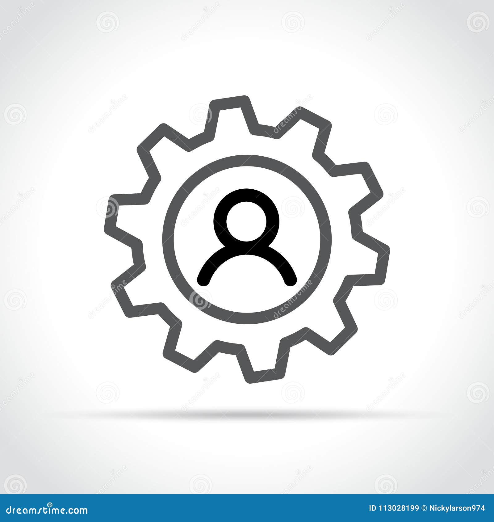 Human in gear icon concept stock vector. Illustration of isolated ...