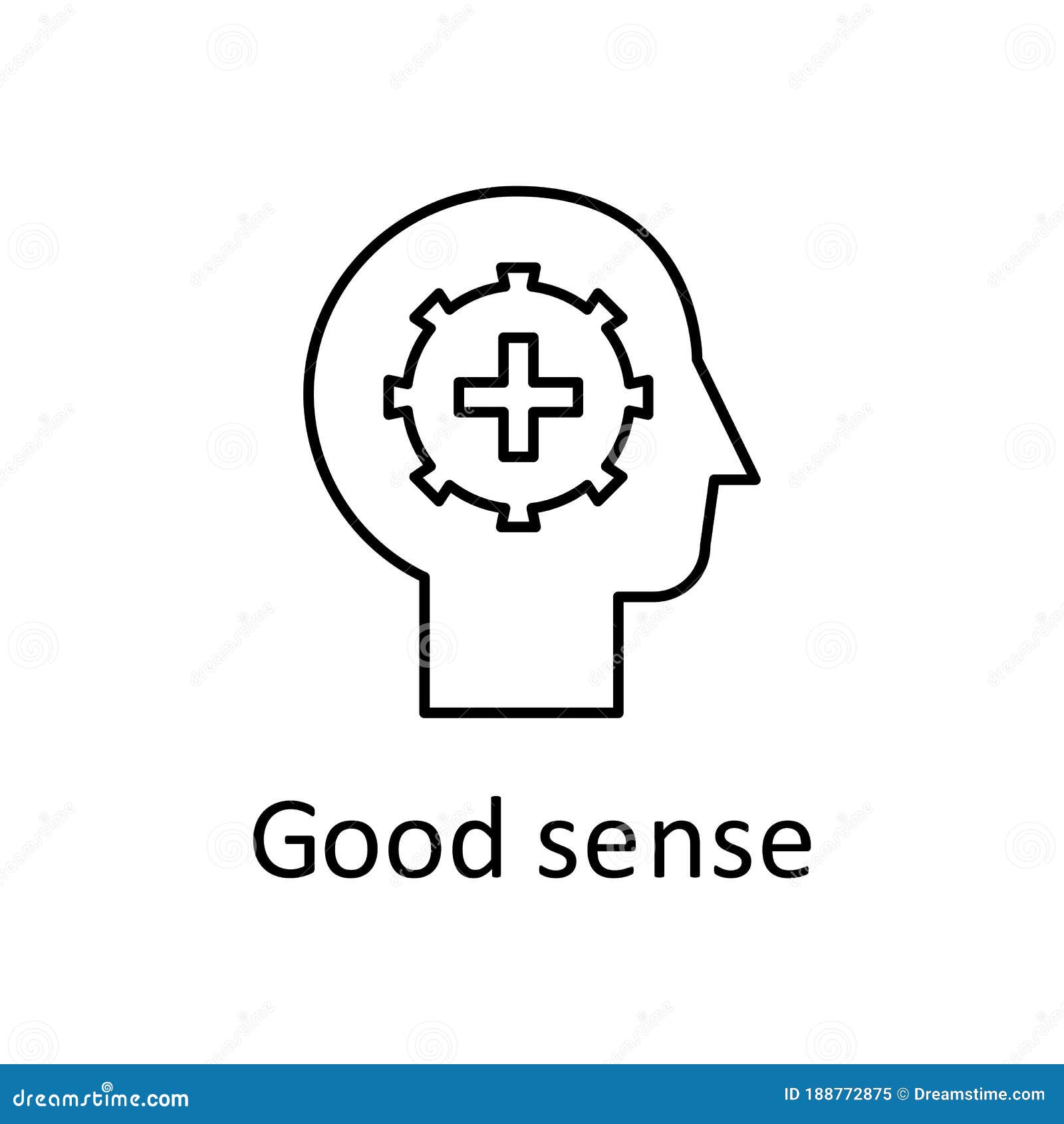 Human, Gear, Medical Cross in Mind Icon. Element of Human Mind with ...