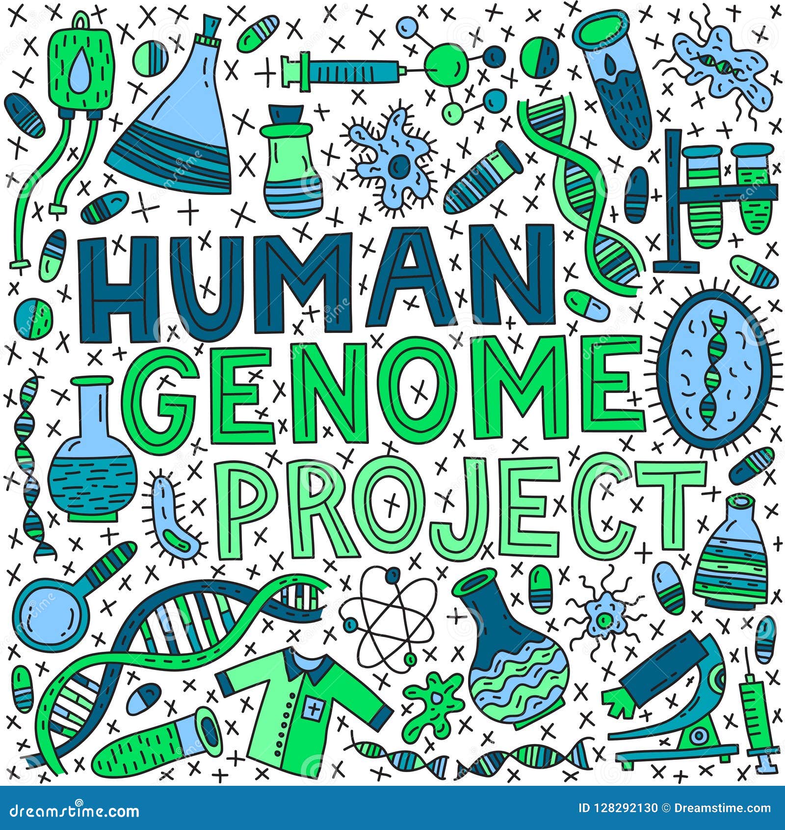 Human genom project stock vector. Illustration of medicine - 128292130
