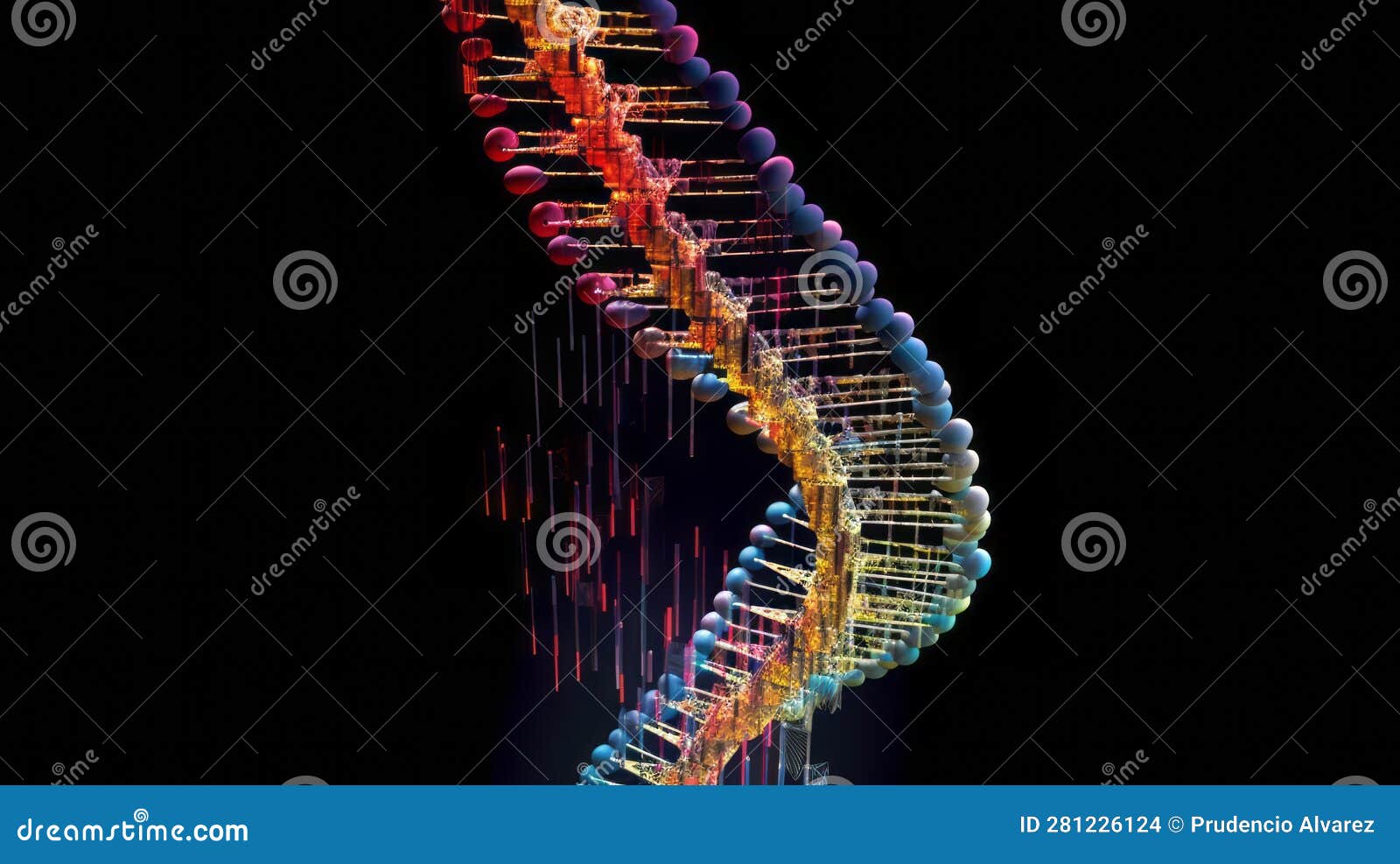 Human genome chain in 3d stock illustration. Illustration of biology ...