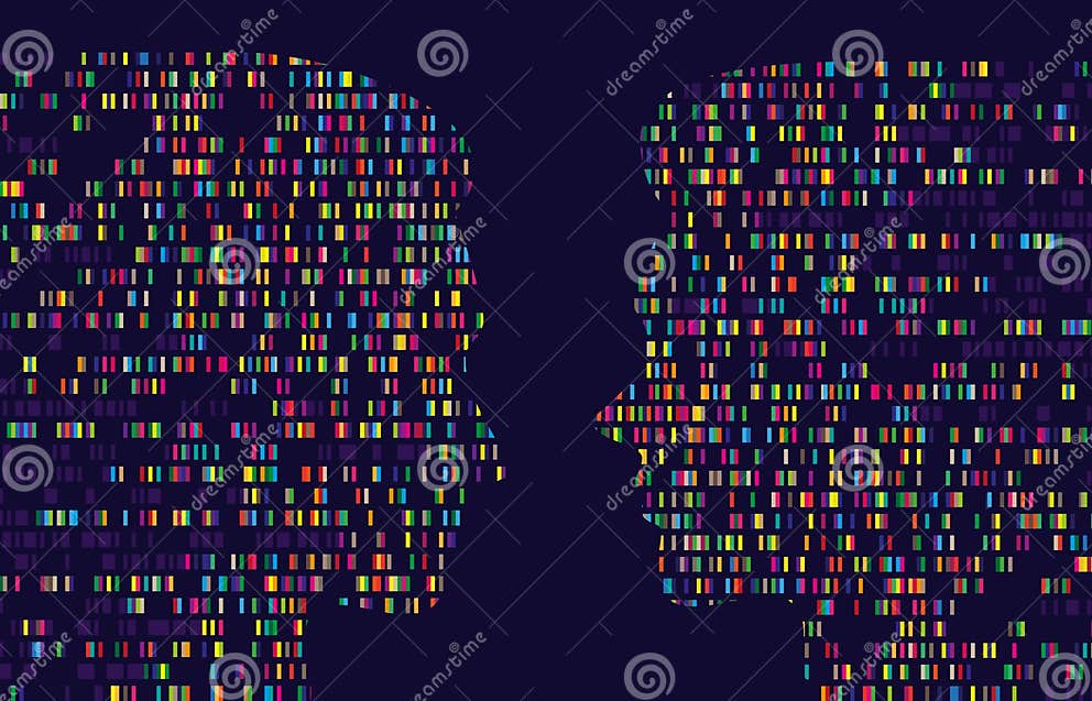Human Genome Map. Dna Test Sequence Barcoding, Big Data Chart in Male ...