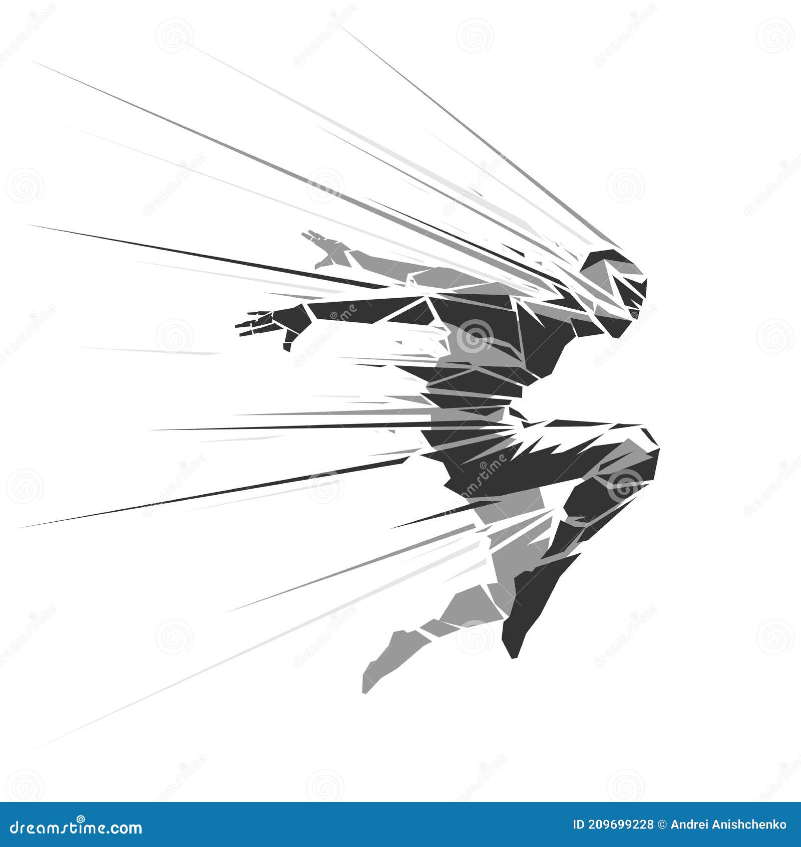 Human Geometric Silhouette with Motion Effect Stock Vector ...