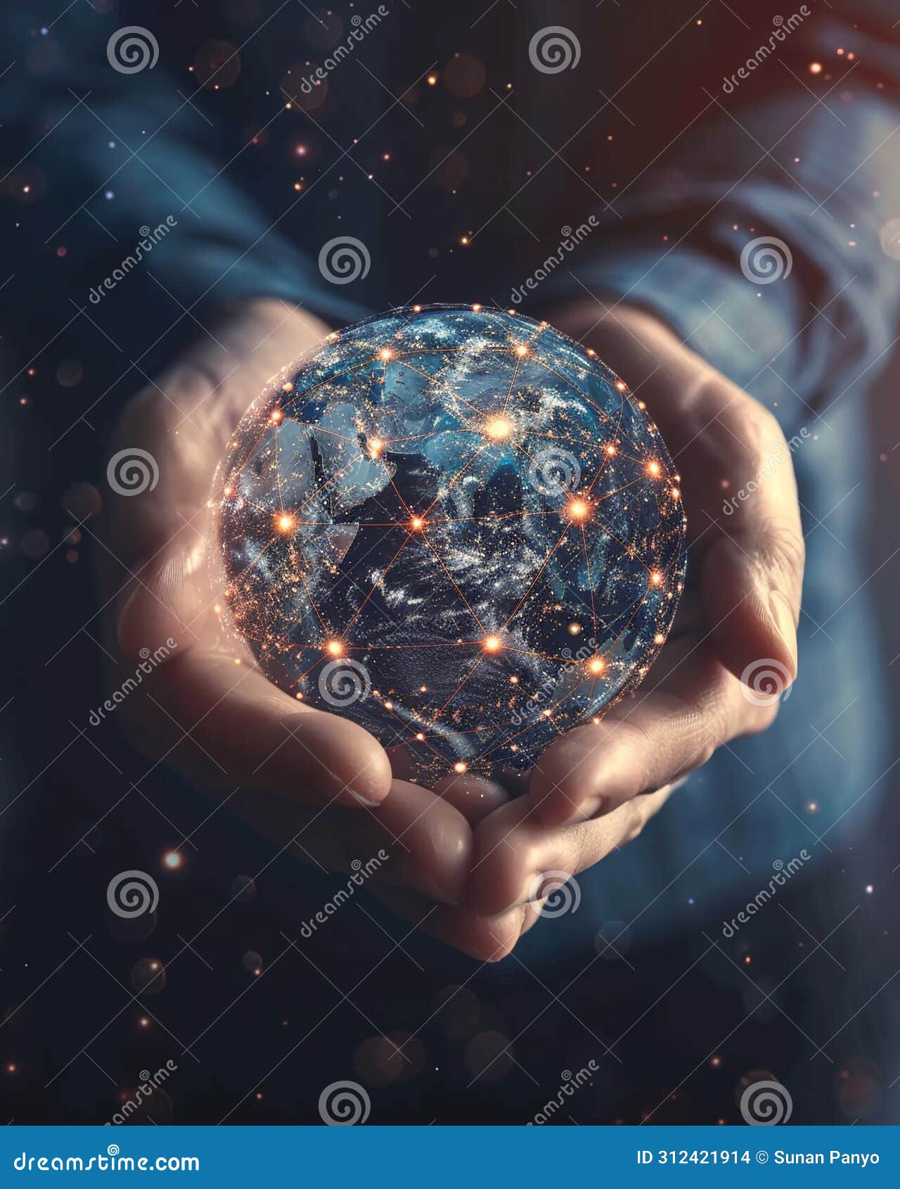 Human Globe Connection, Unity Concept, Closeup, World in Hands , 3D ...