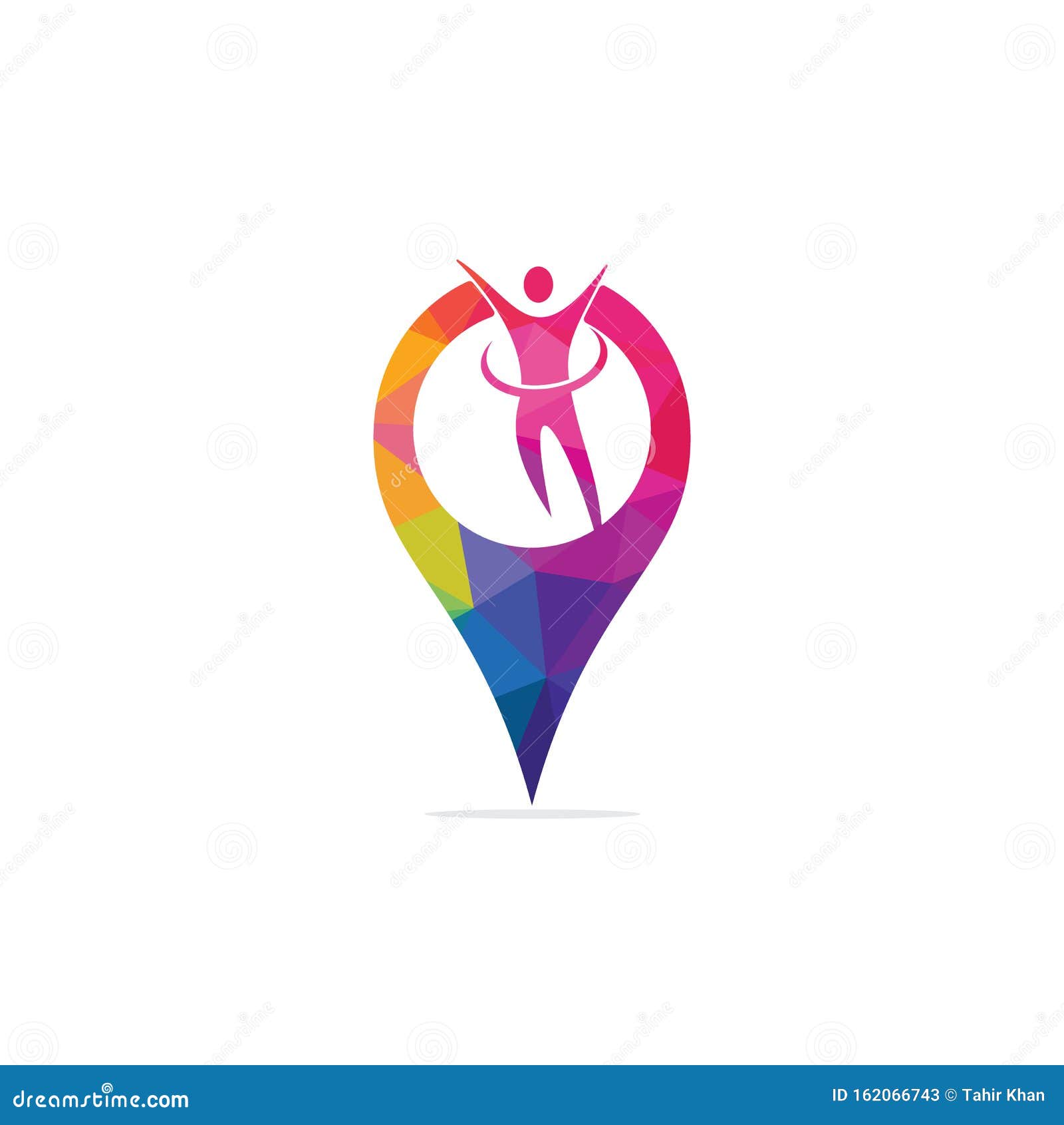 Human and Map Pointer Logo Design. Stock Illustration - Illustration of ...