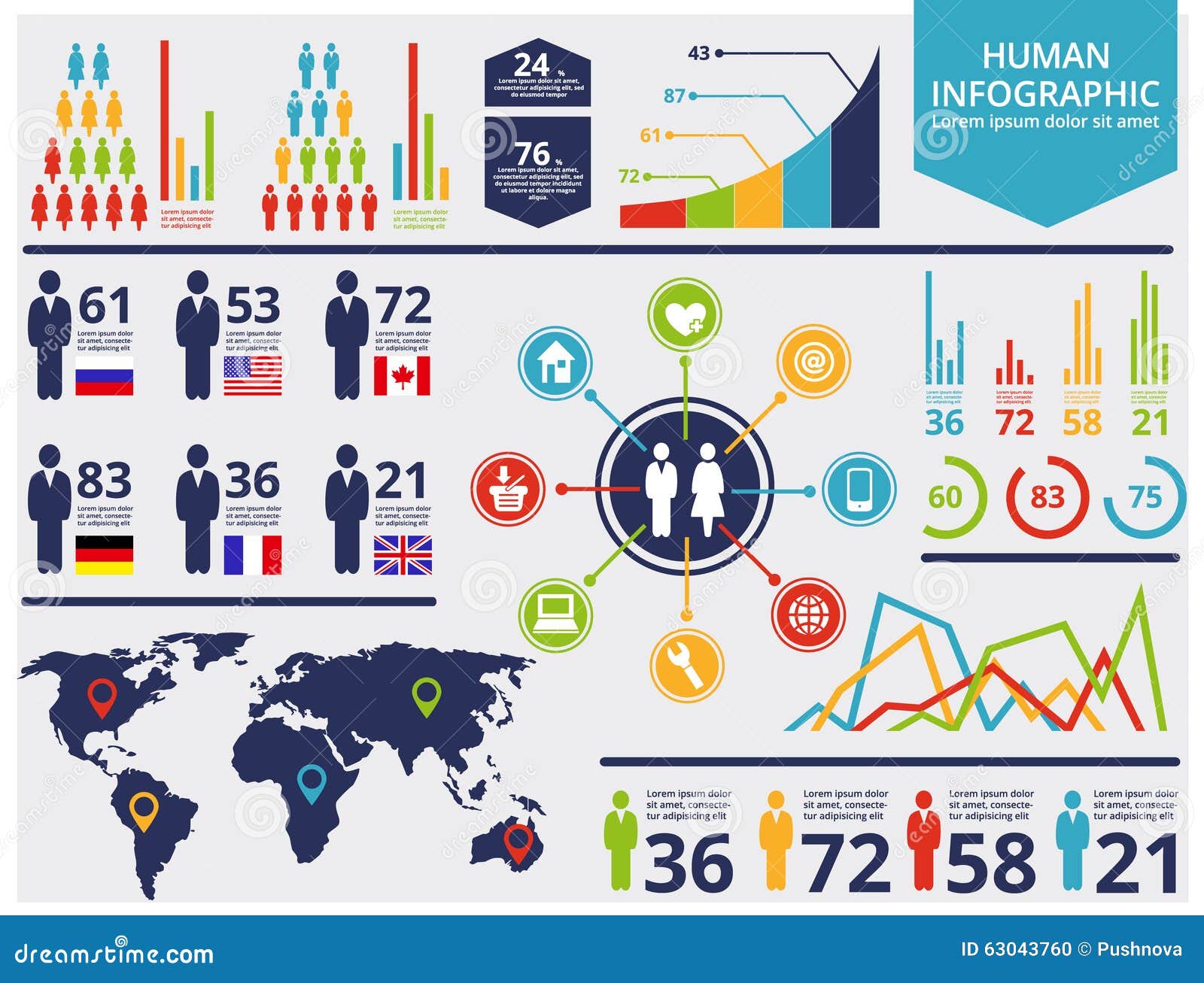 Human Graphics stock vector. Illustration of modern, board - 63043760