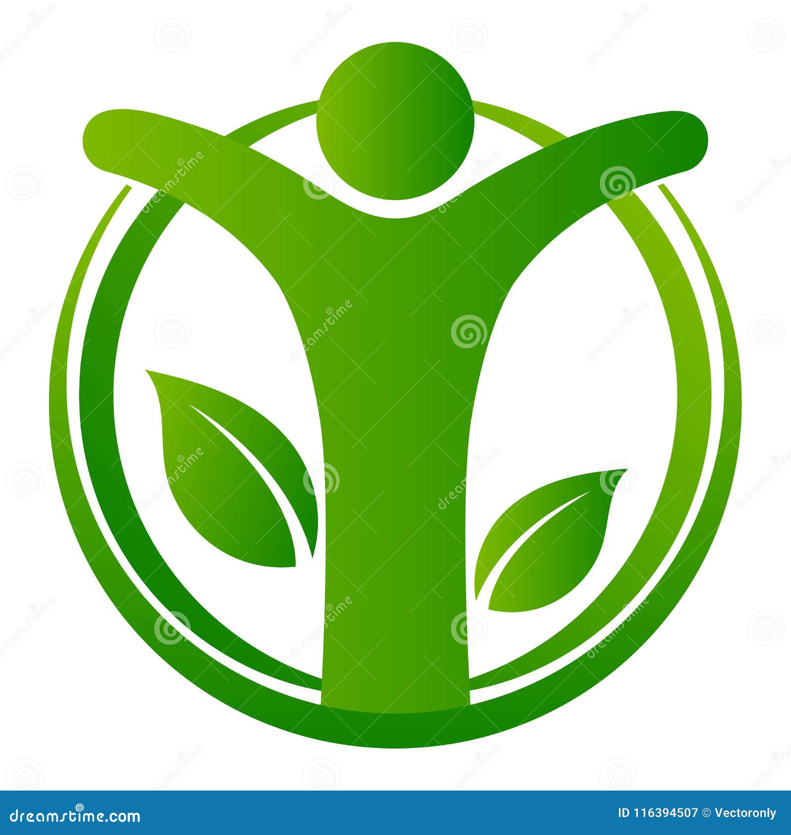 Human Green Tree Logo on White Stock Vector - Illustration of ...