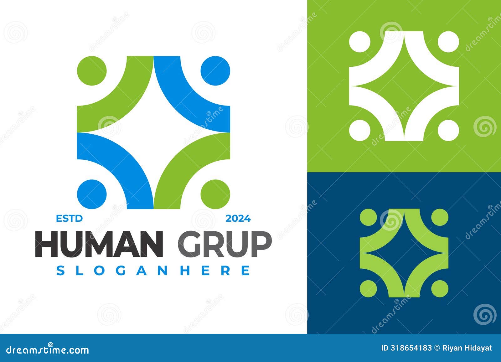Human Grup Logo Design Vector Symbol Icon Illustration Stock Vector ...