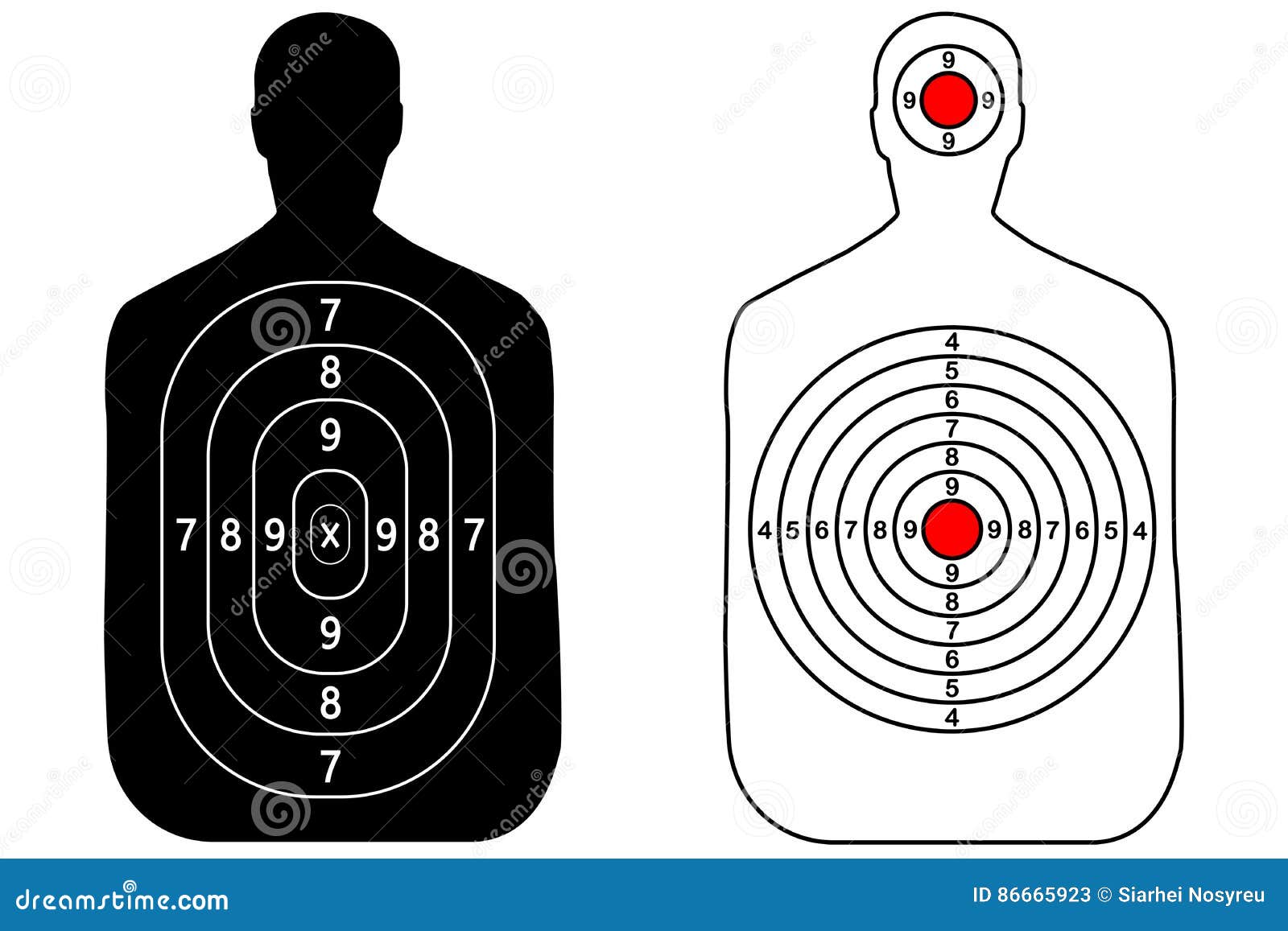 Human Gun Target on White Background Stock Vector - Illustration of ...