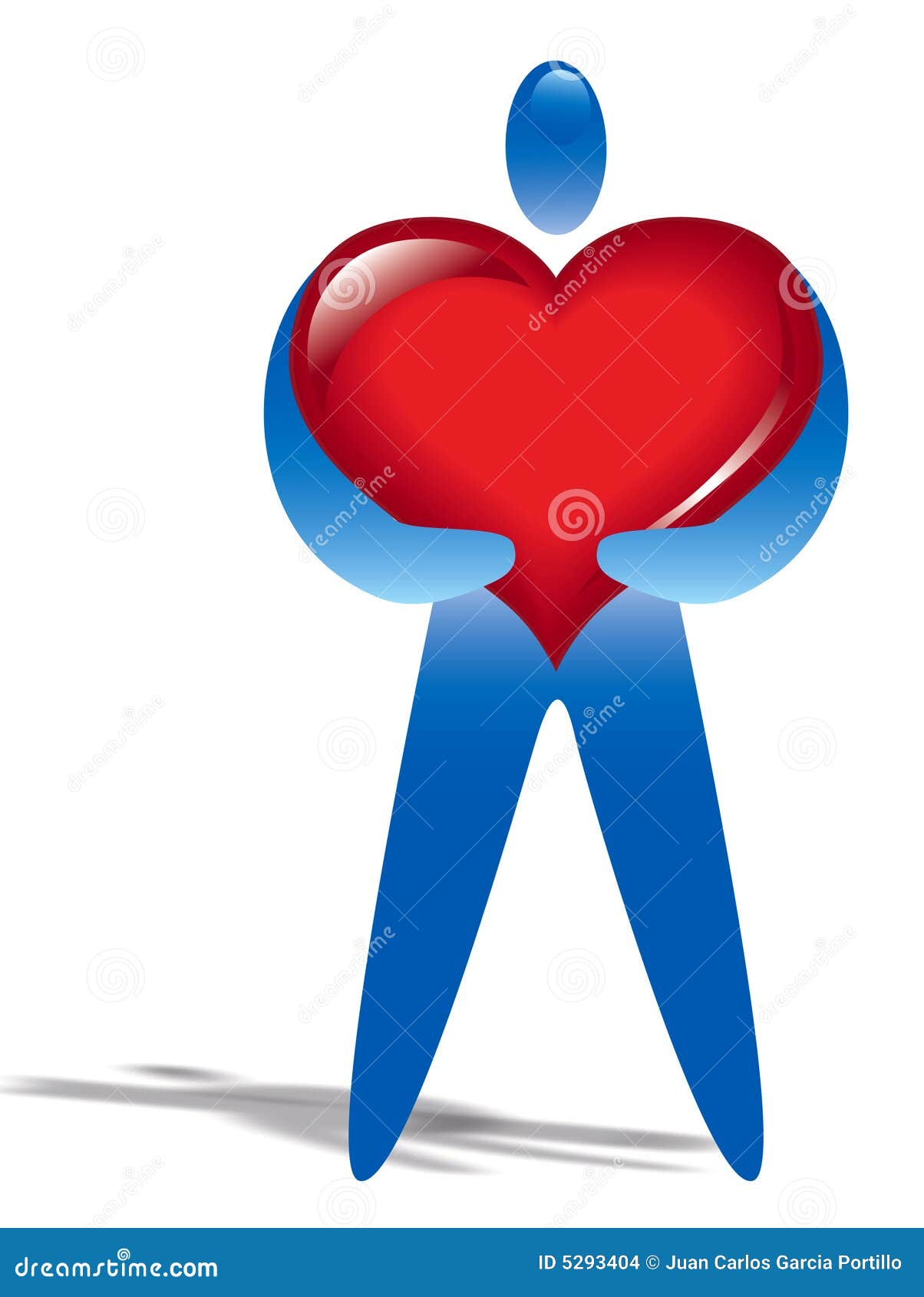 Human guy with huge heart stock vector. Illustration of symbol - 5293404