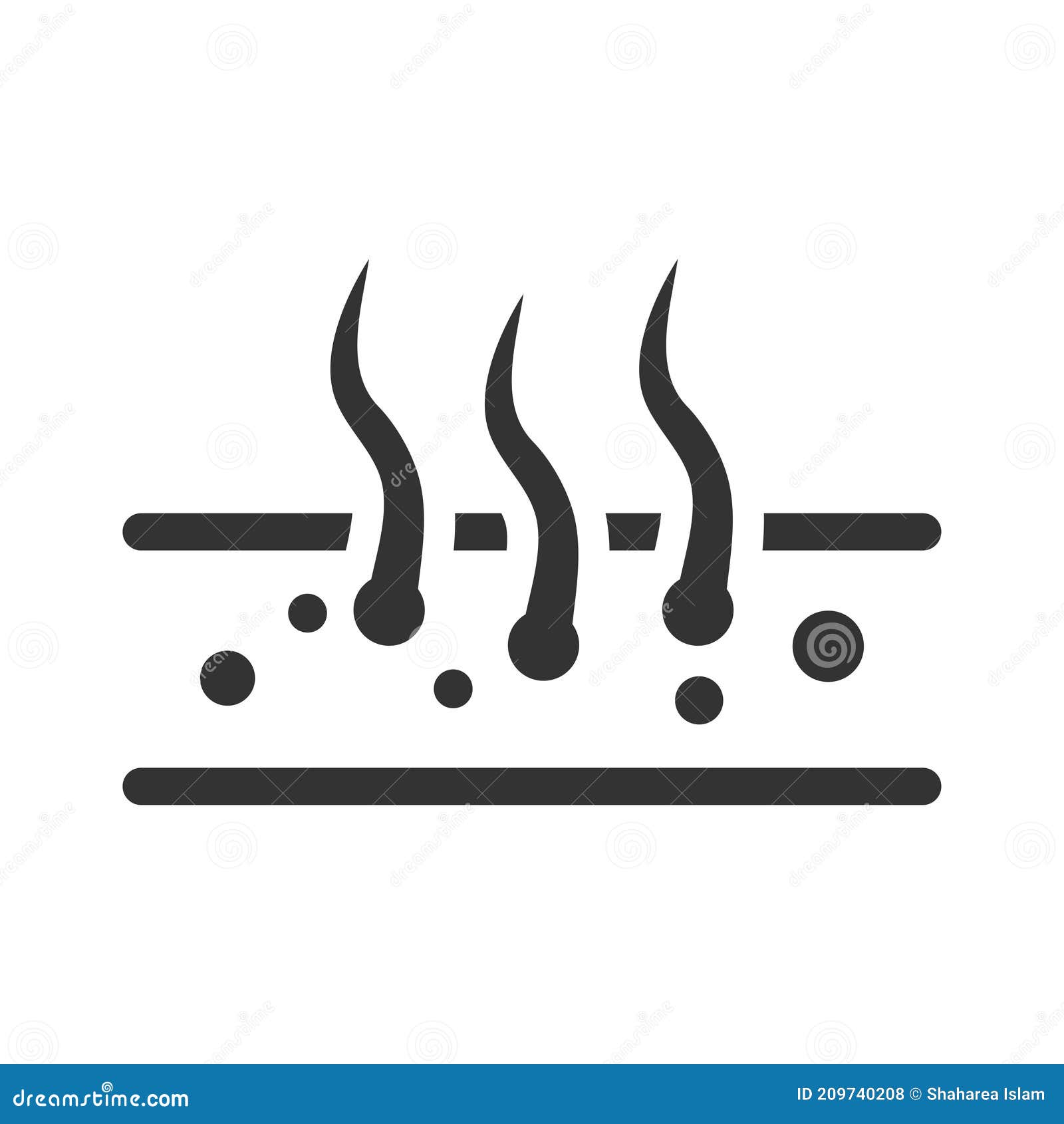 Human hair icon stock vector. Illustration of vector - 209740208