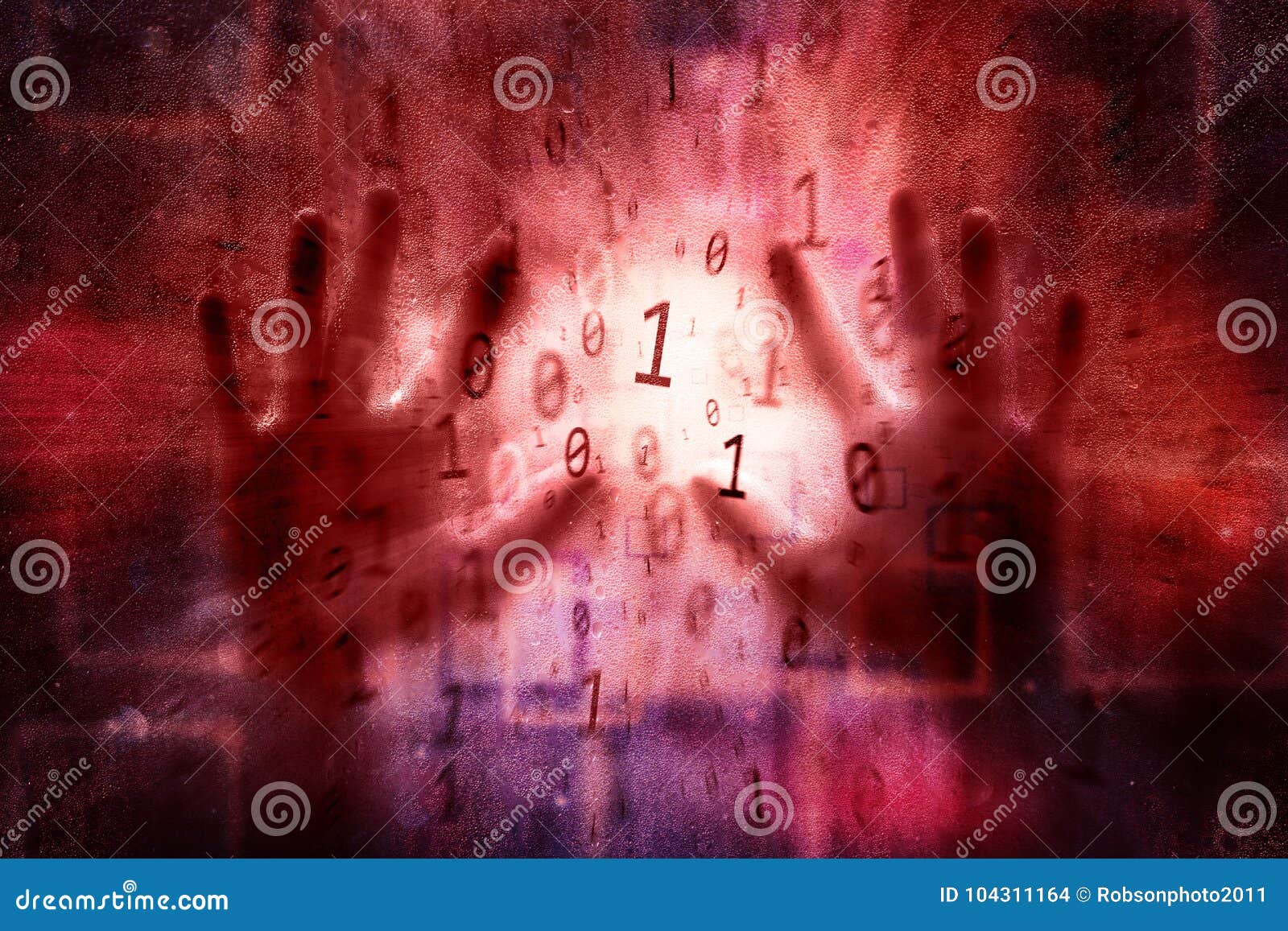 Human Hand with Abstract Binary Numbers Background Stock Photo - Image ...