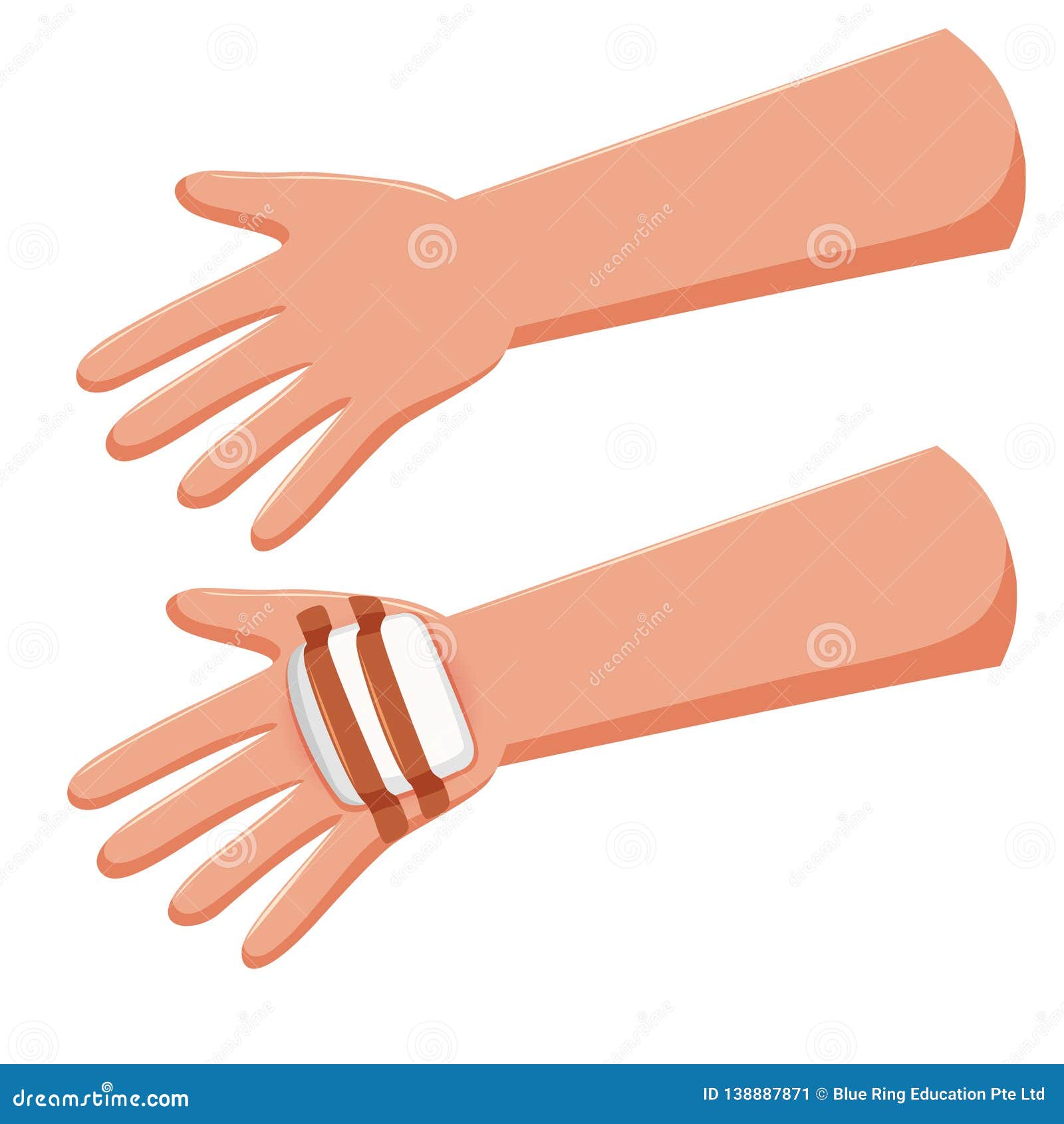 Human hand with bandage stock vector. Illustration of medicine - 138887871