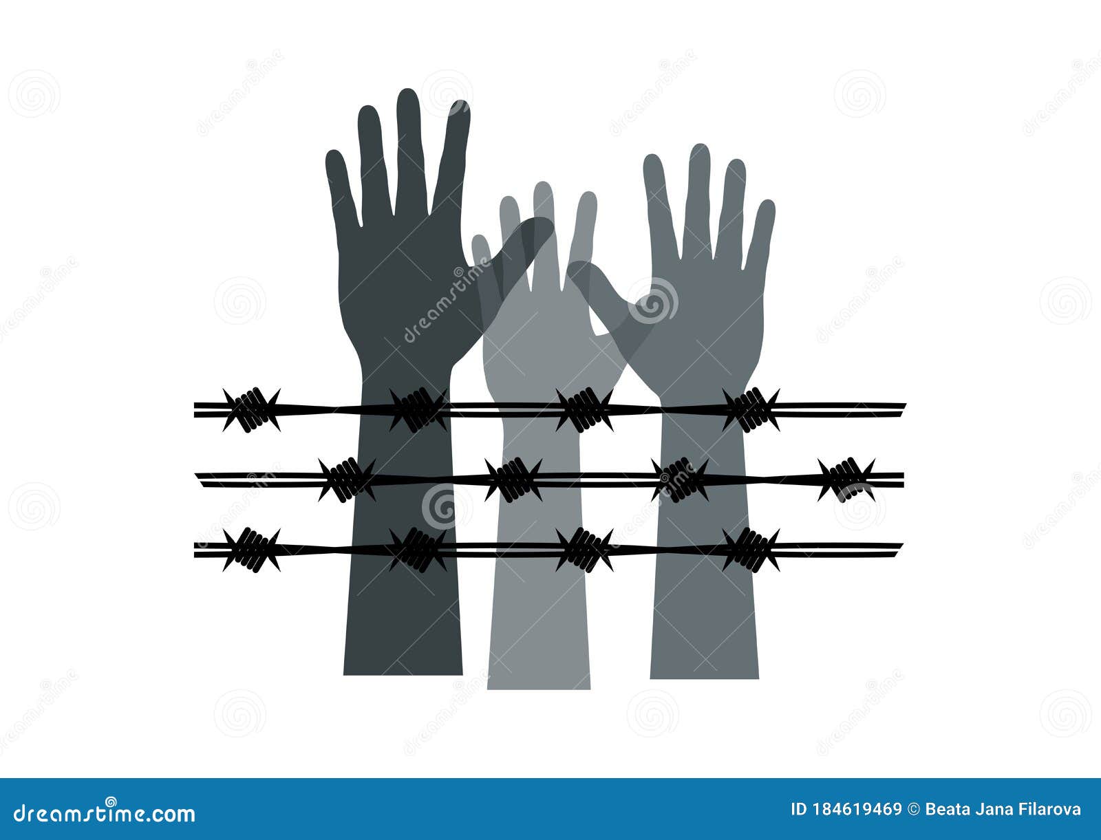 Human Hand with Barbed Wire Icon Vector Stock Illustration ...