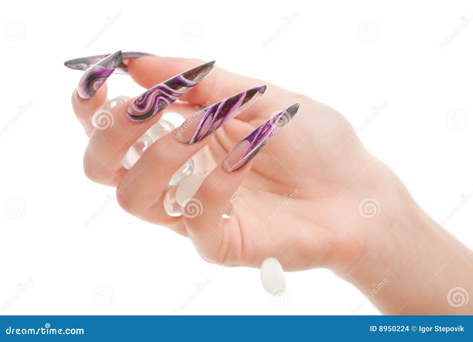 Human Hand with the Beautiful Fingernail Stock Photo - Image of ...
