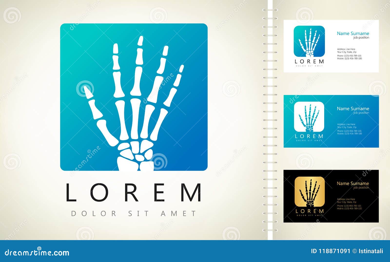 Human Hand Bones Logo Vector Stock Vector - Illustration of backache ...
