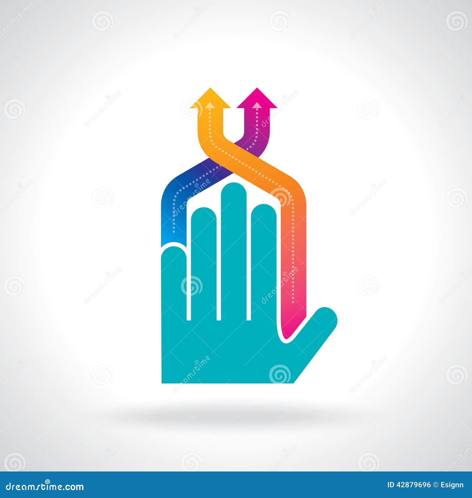 Human Hand and Business Chart Arrows Stock Vector - Illustration of ...