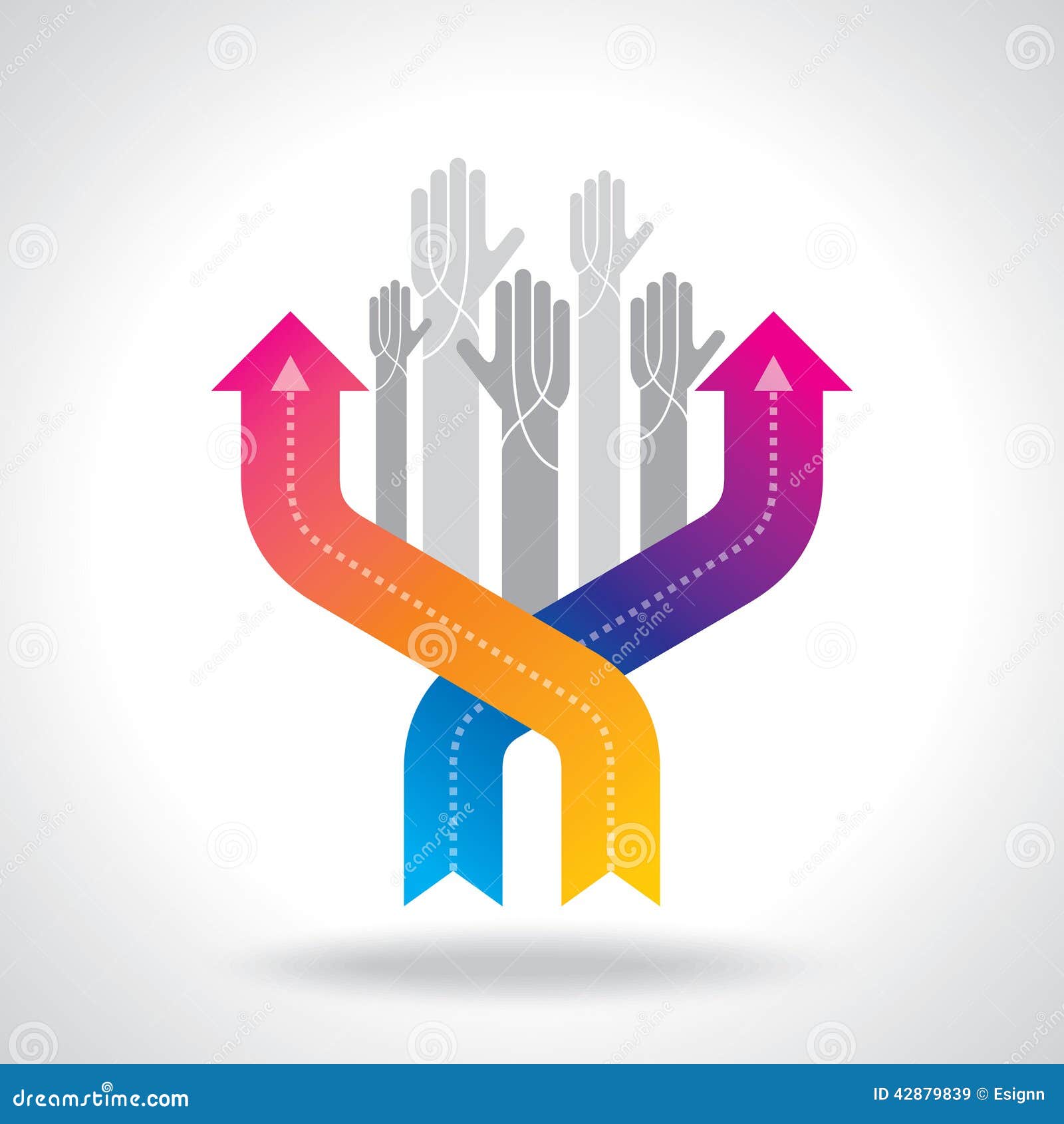 Human Hand and Business Chart Arrows Stock Vector - Illustration of ...