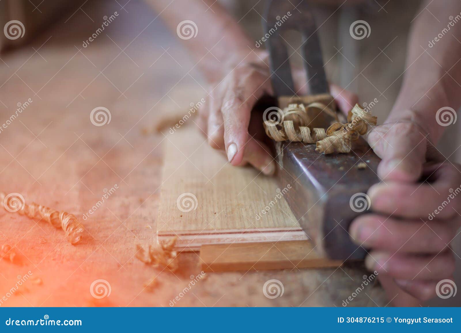 The Human Hand that Carpentry Work with Traditional Methods Stock Image ...