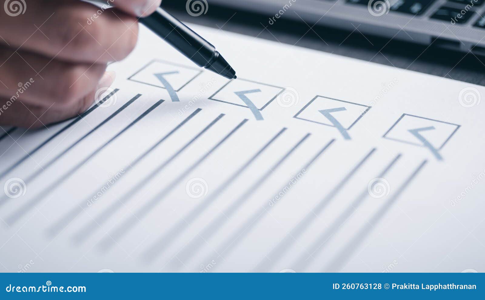 Human Hand Check Mark on Paper,check Concept through Checkboxes ...