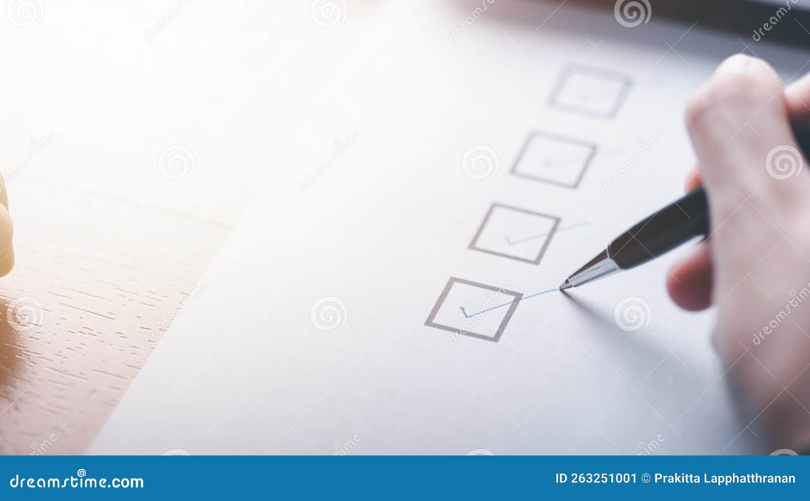 Human Hand Check Mark on Paper,check Concept through Checkboxes ...