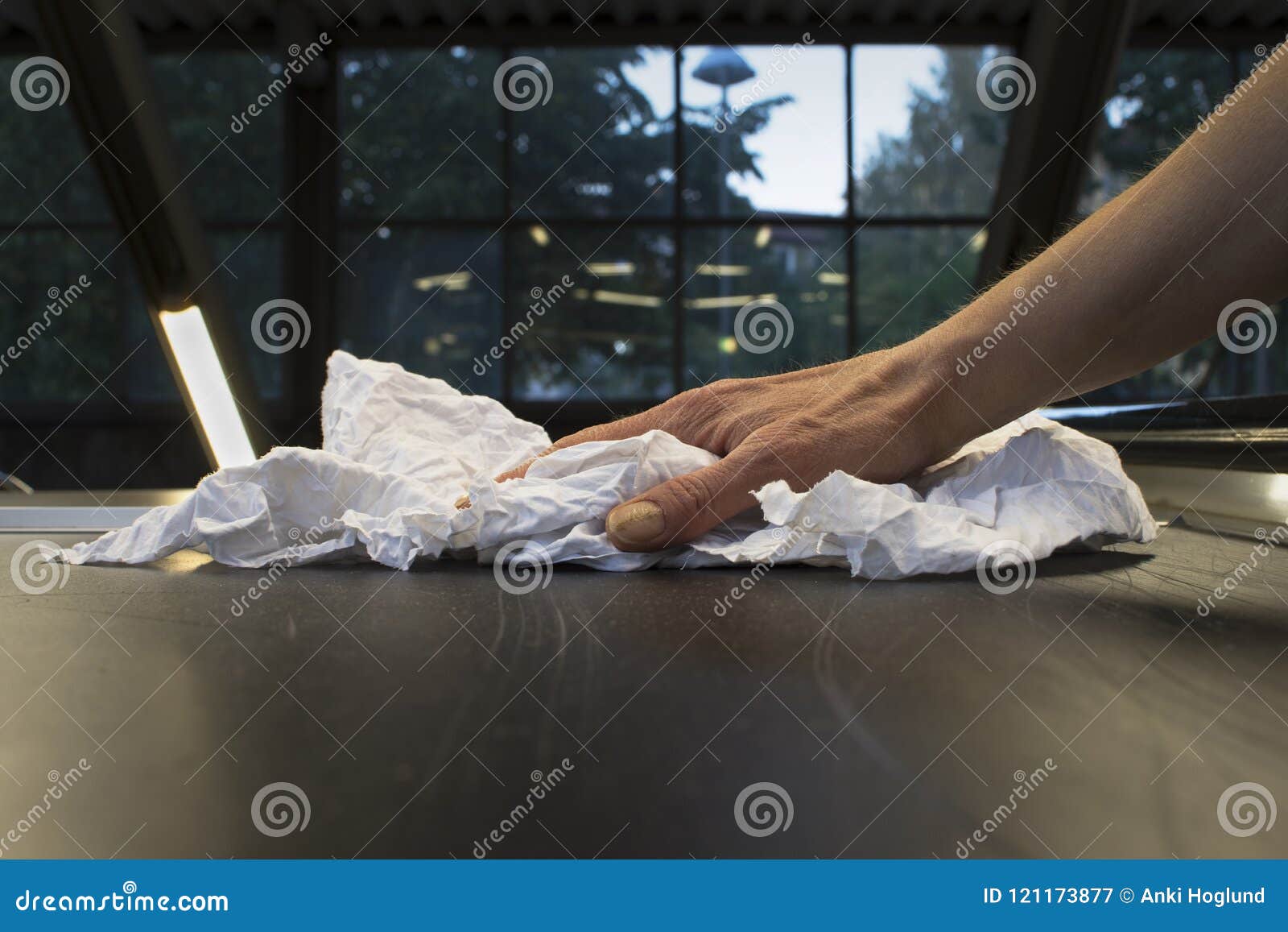 Human Hand Cleaning with a Rag. Stock Image - Image of home, closeup ...