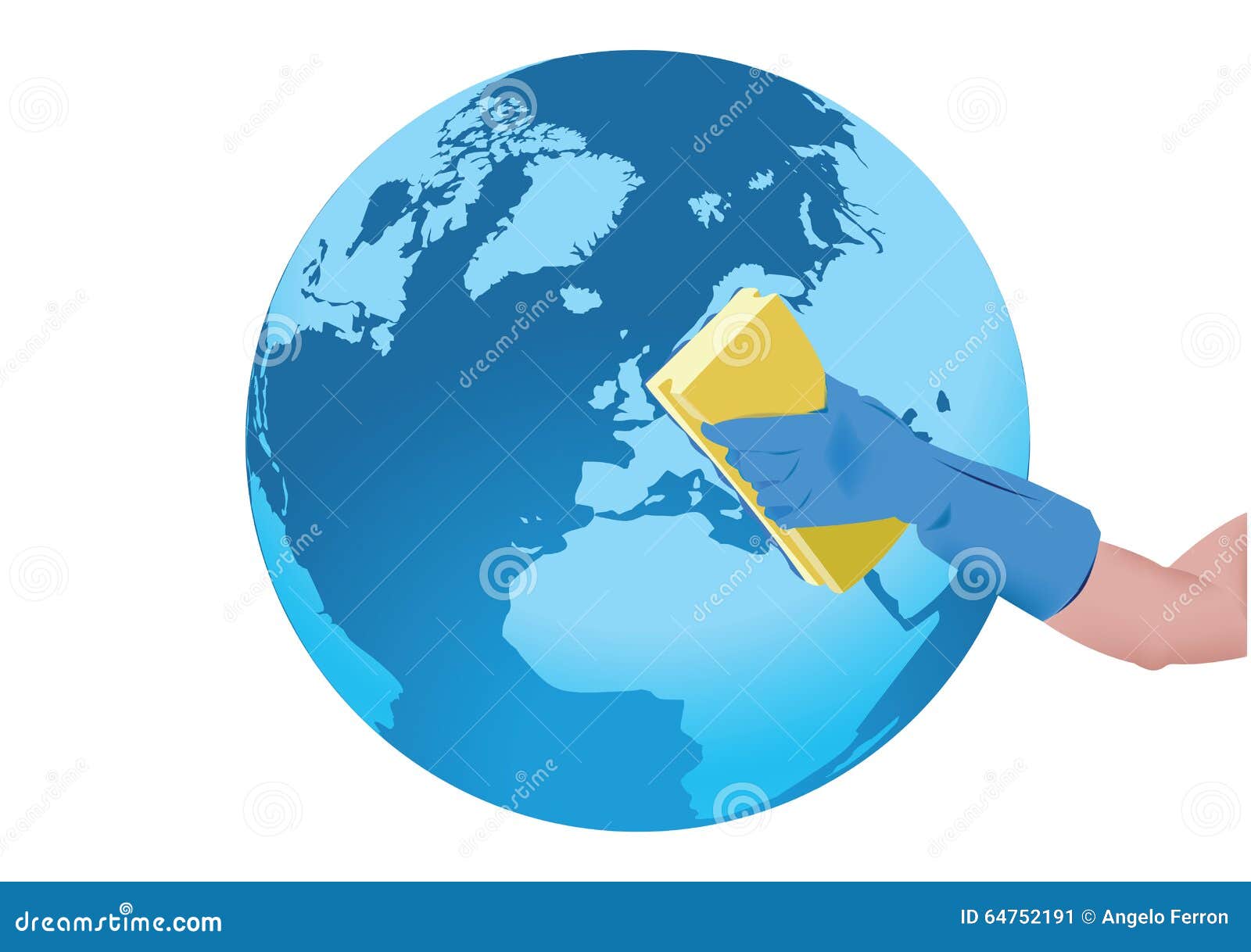 Human Hand Cleans the Earth Stock Vector - Illustration of person, neat ...