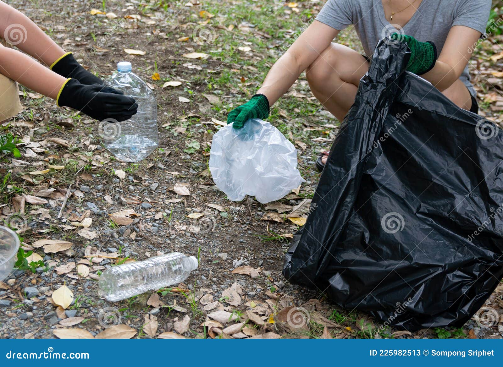 Human Hand Collect Plastic Waste Trash Bags for the Environment Stock ...