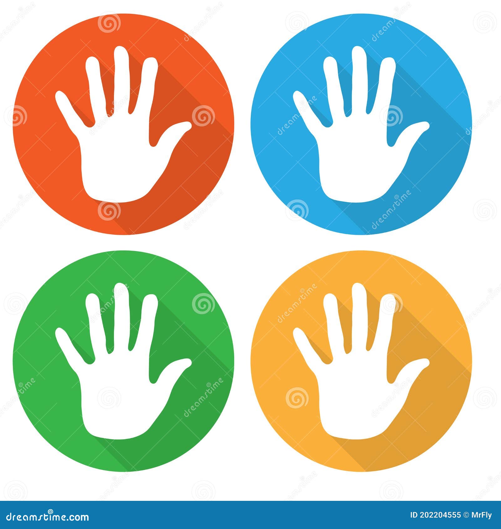 Human Hand, Colourful Web Icon Set, Vector Illustration Stock Vector ...