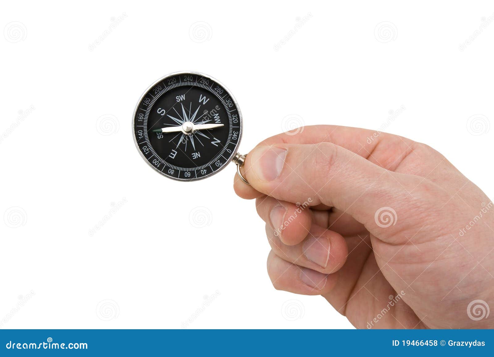 Human hand with compass. stock photo. Image of direction - 19466458