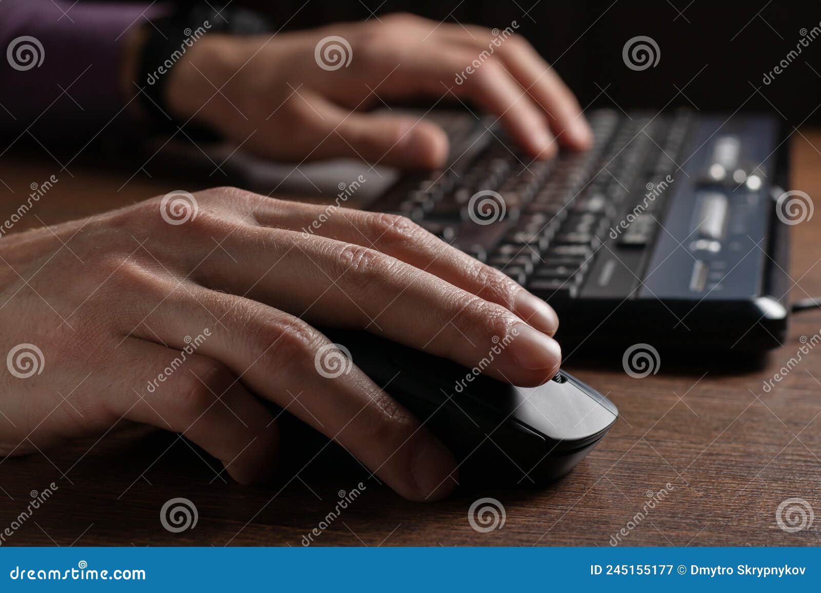 Human Hand on Computer Mouse. Business, Education, People and ...