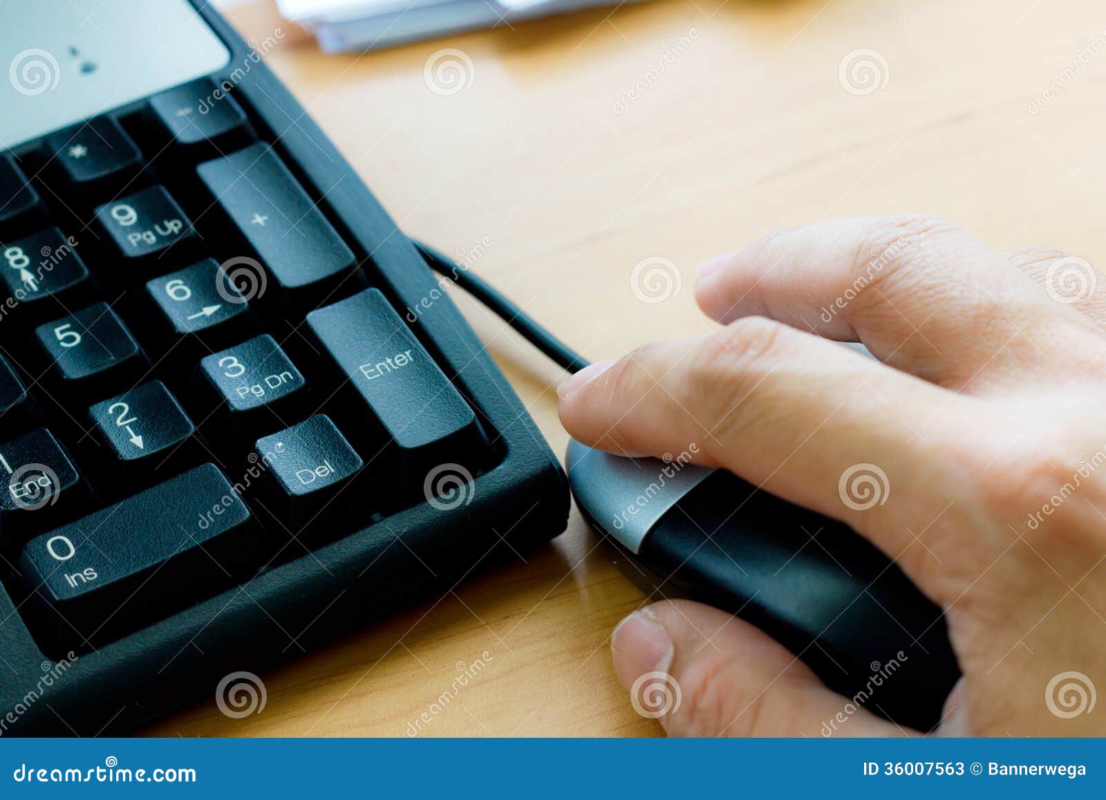 Human Hand on Computer Mouse Stock Image - Image of mobility ...
