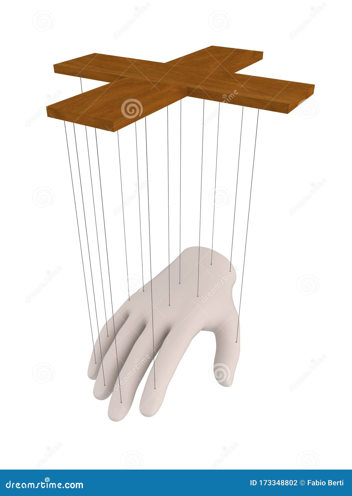 Human Hand Controlled with Threads Stock Illustration - Illustration of ...