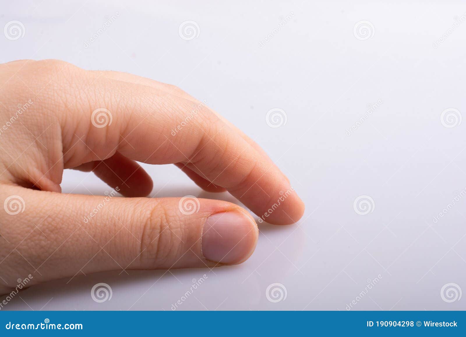 Human Hand with Curved Fingers Put on the White Flat Surface Stock ...