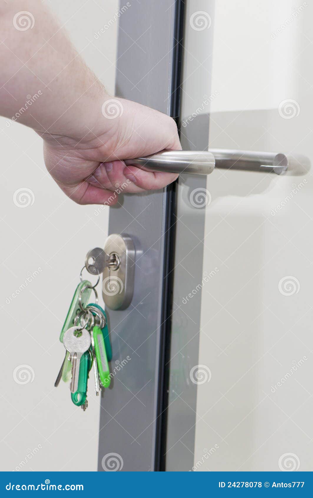 Human Hand on the Door Handle Stock Photo - Image of keys, house: 24278078