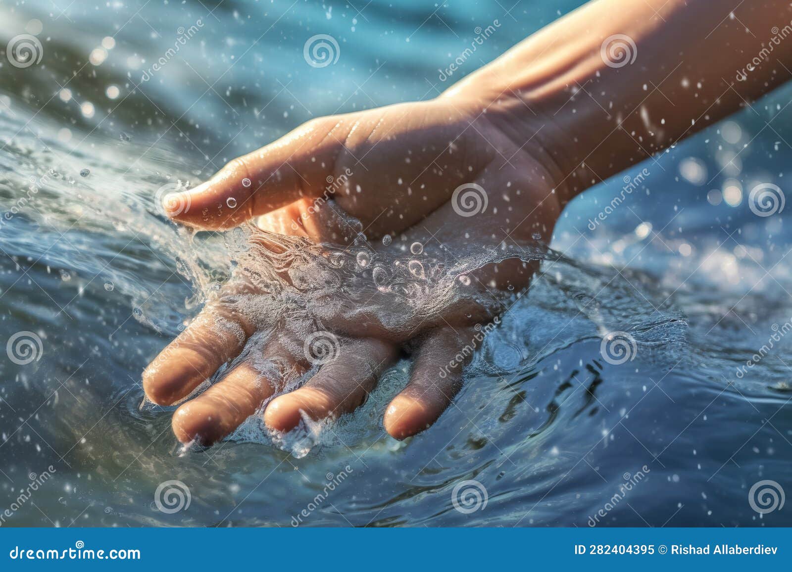 A Human Hand Dramatically Splashing through Water. Generative AI Stock ...
