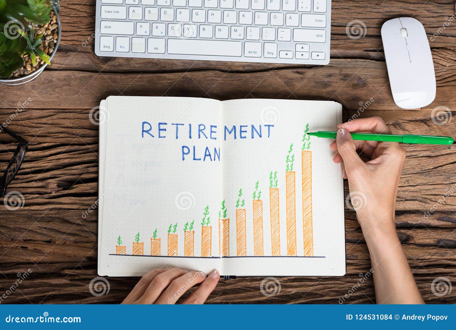 Human Hand Drawing Retirement Plan Growth Concept Stock Photo - Image ...