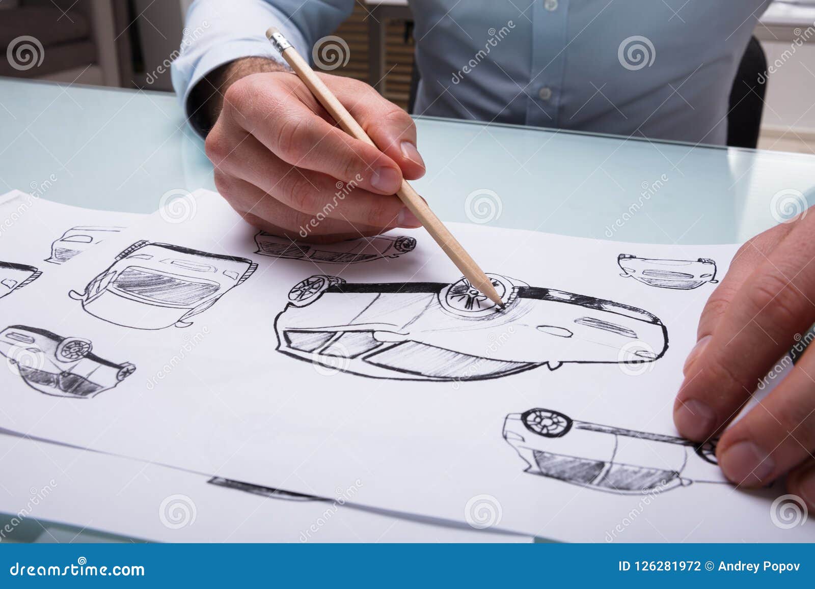 Human Hand Drawing Sketch of a Car Stock Photo - Image of closeup ...