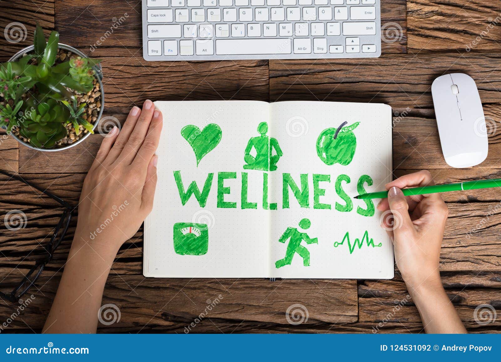 Human Hand Drawing Wellness Concept Stock Photo - Image of draw ...