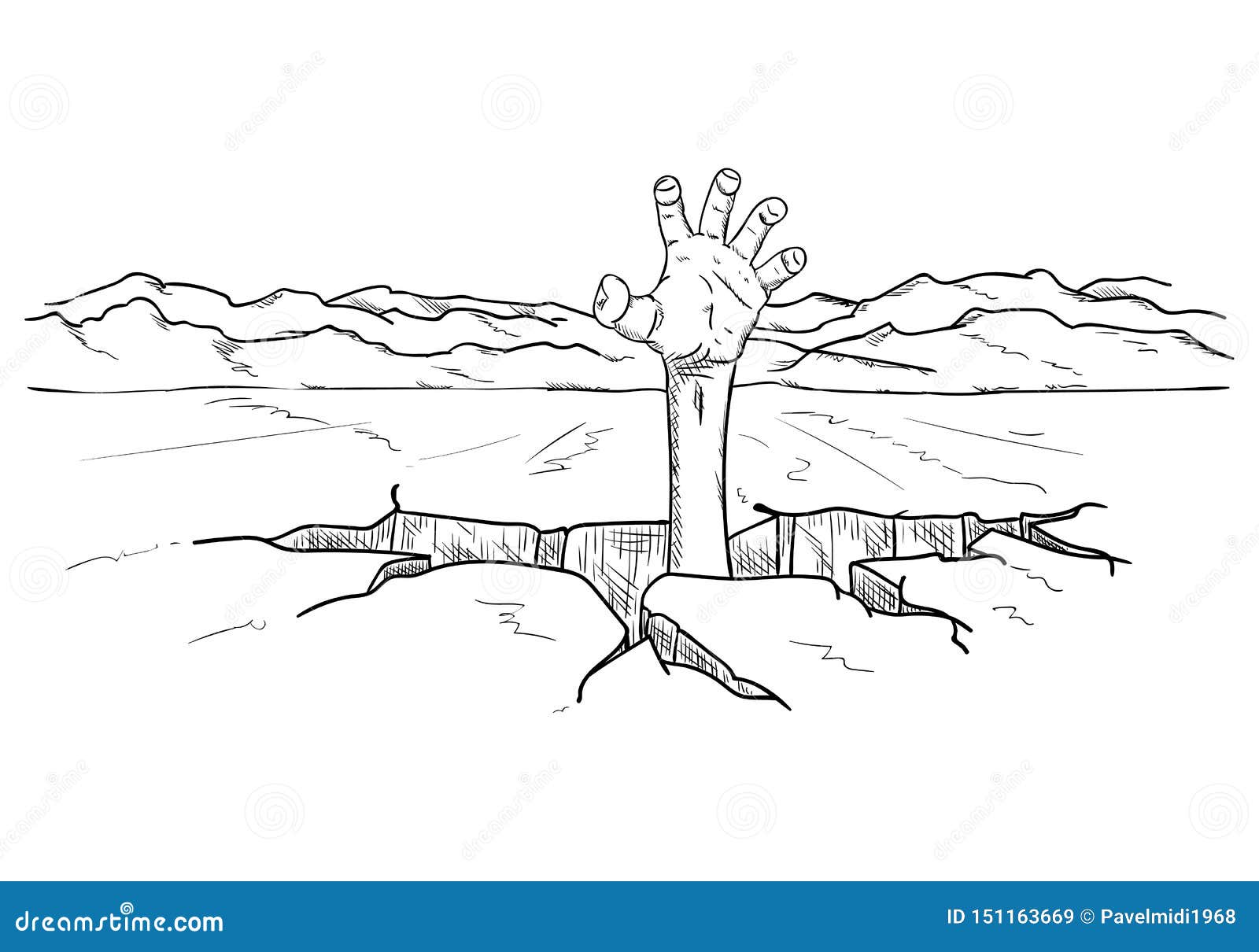Human hand drowning stock vector. Illustration of concept - 151163669