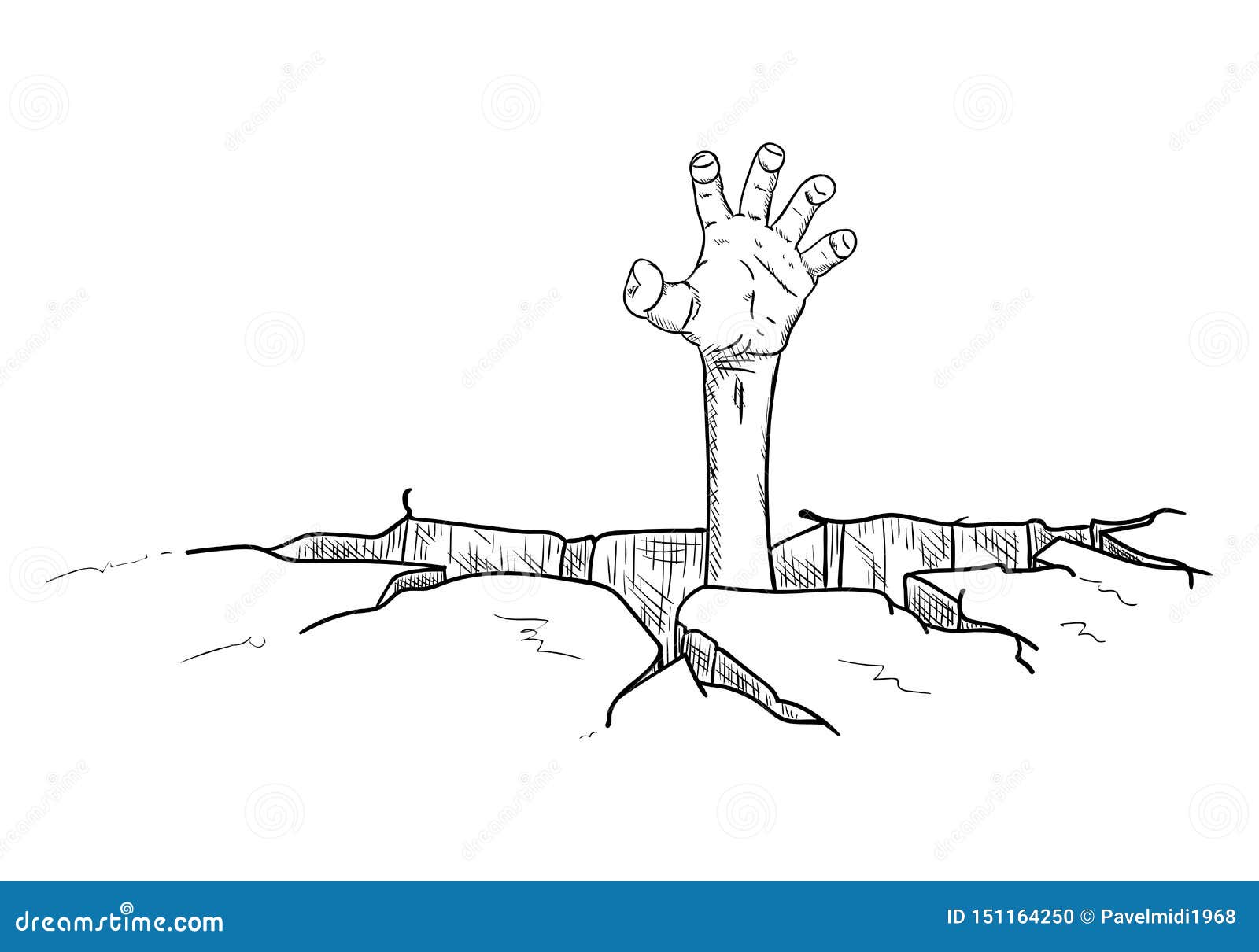 Human hand drowning stock vector. Illustration of people - 151164250