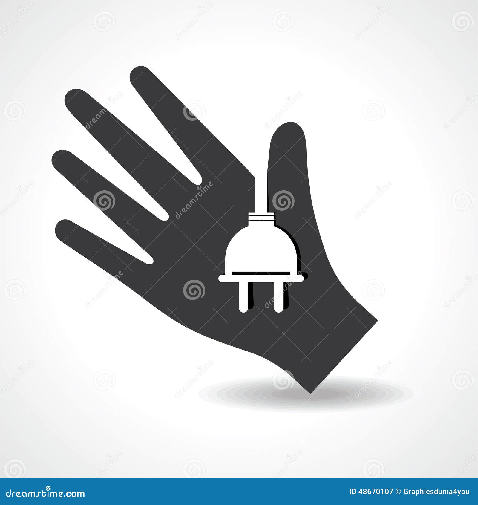 Human Hand with Electric Plug Symbol Concept Stock Vector ...