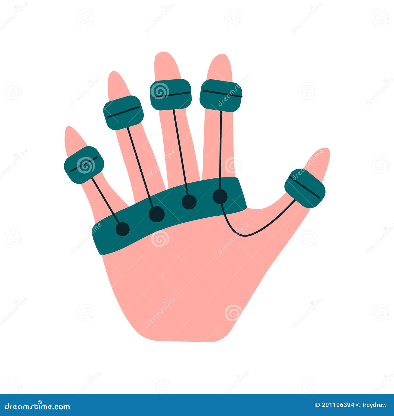 A Human Hand with Electric Sensors. Stock Illustration - Illustration ...