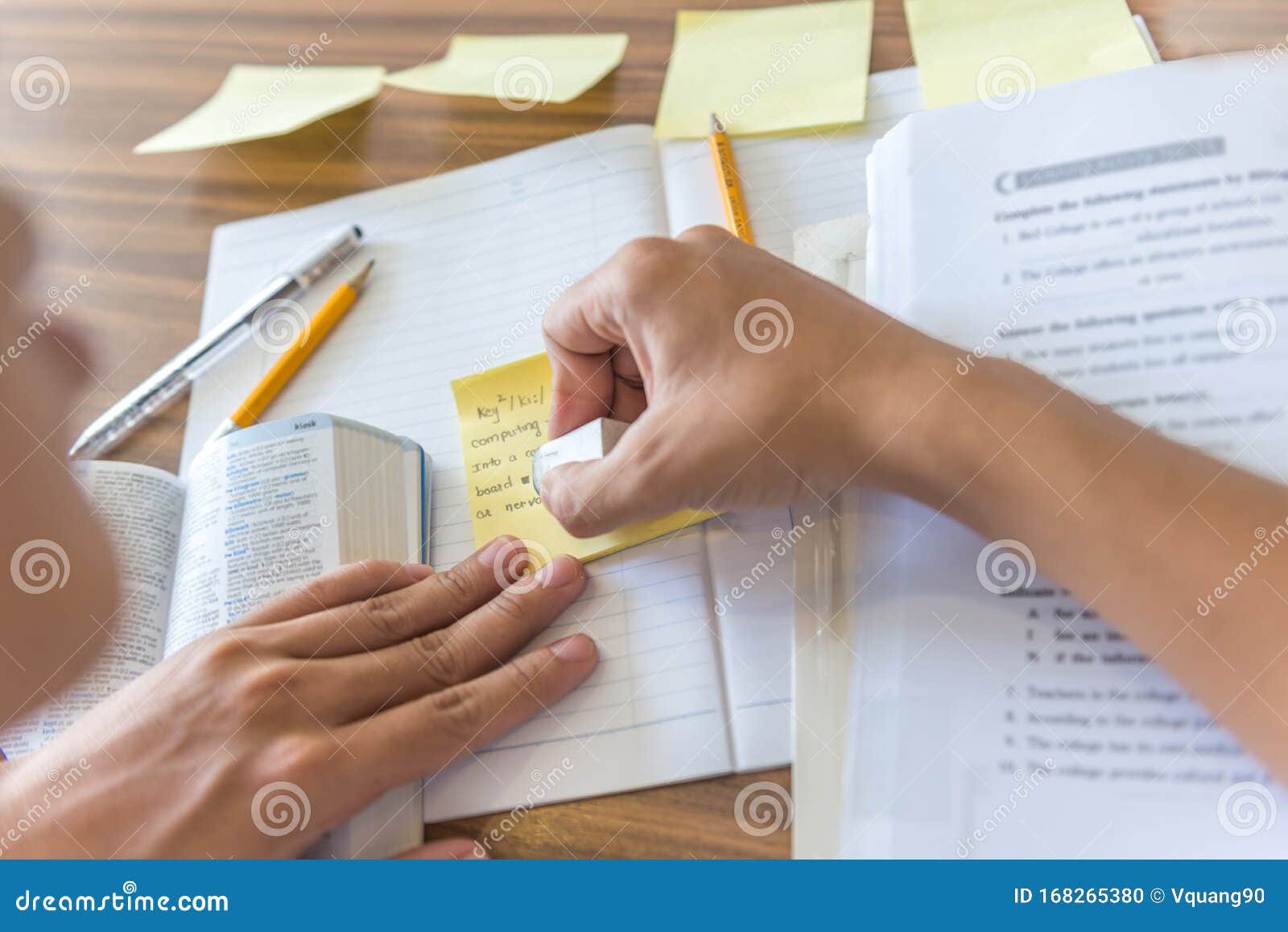 Human Hand Erase Some Words on Sticky Note Stock Photo - Image of ...