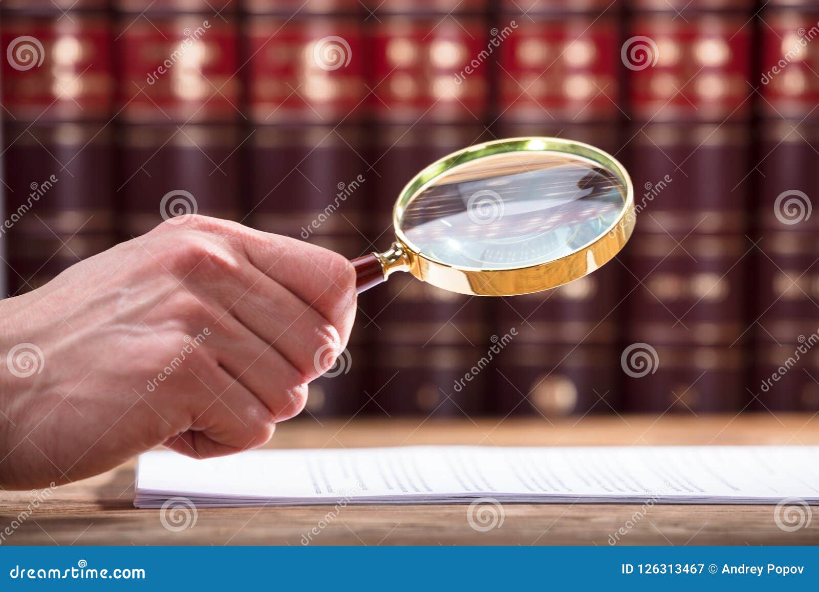 Human Hand Examining Document Stock Image - Image of government ...