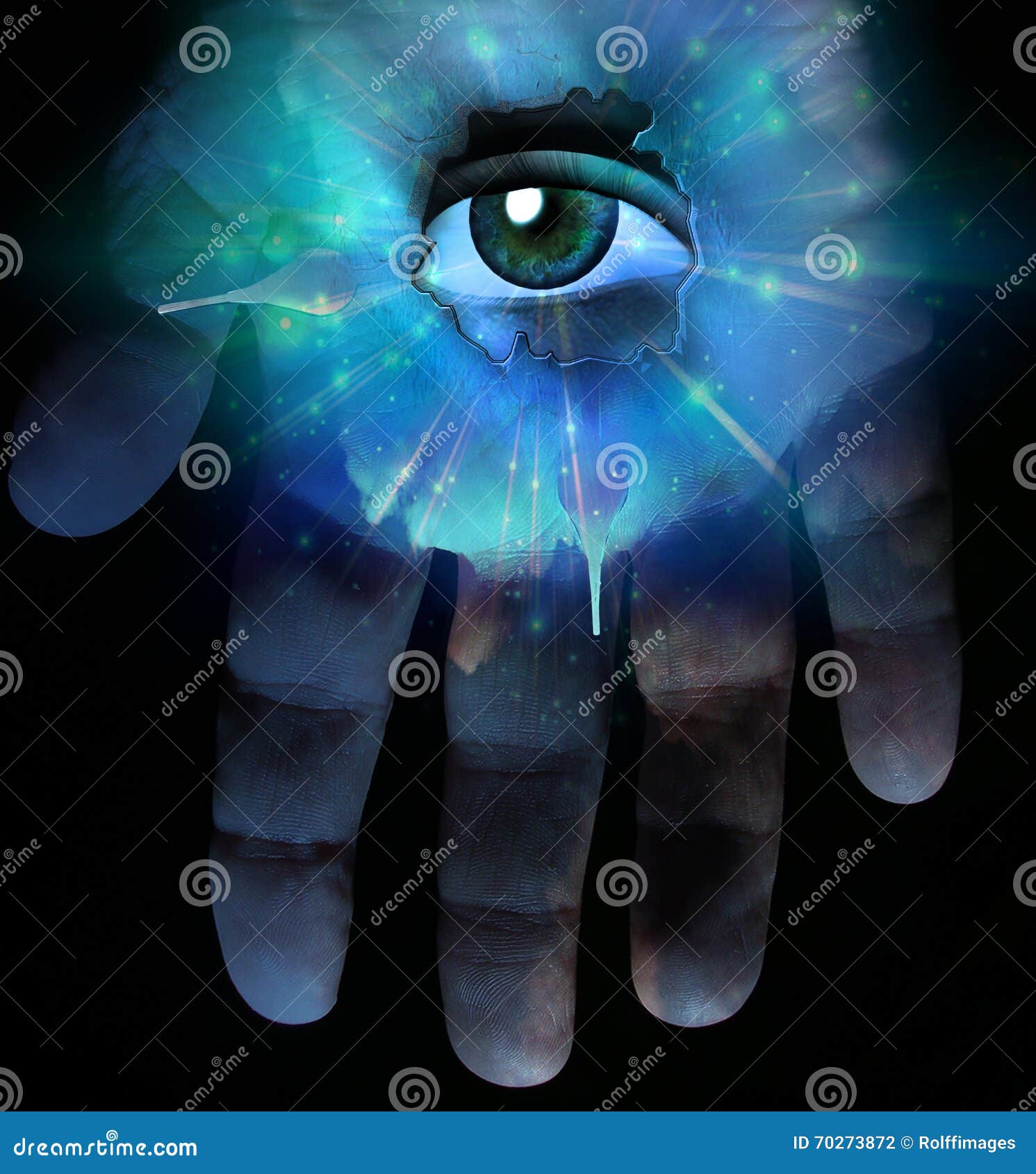 Human Hand and Eye stock illustration. Illustration of data - 70273872