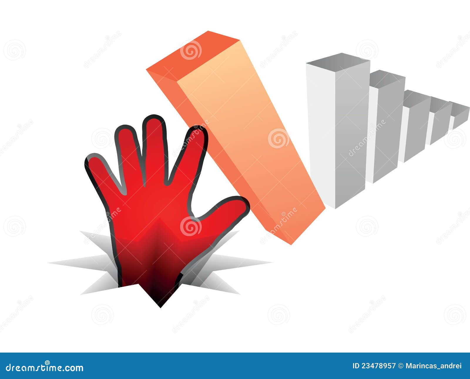 Human Hand Fall Off the Chart Stock Vector - Illustration of chart ...