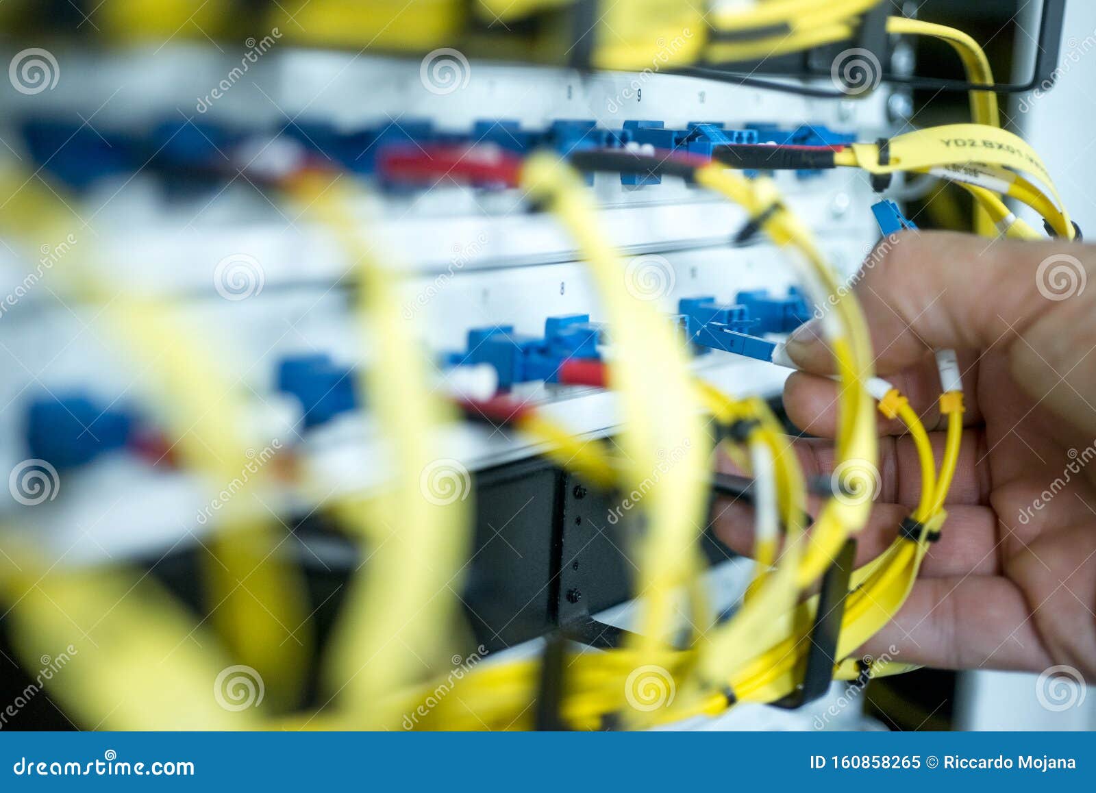 Fixing Fiber Glass Cable into Control Panel Stock Image - Image of ...