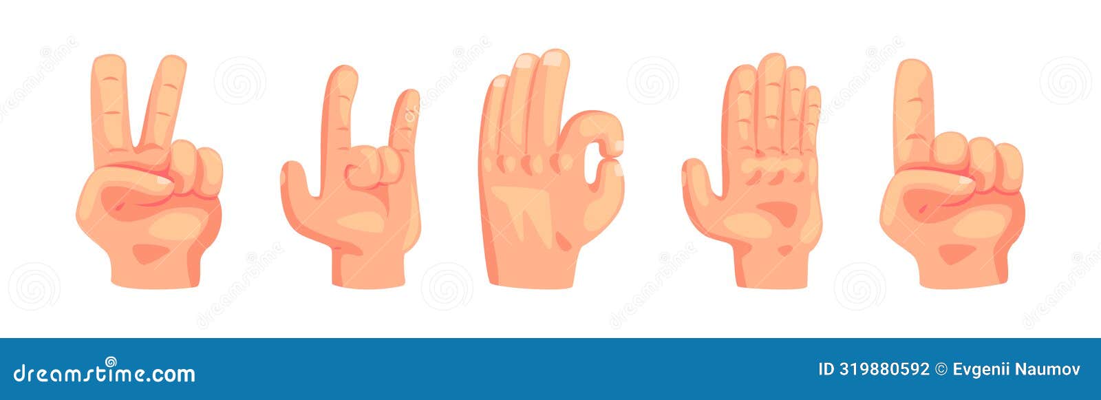 Human Hand Gesture and Pose with Finger Vector Set Stock Vector ...