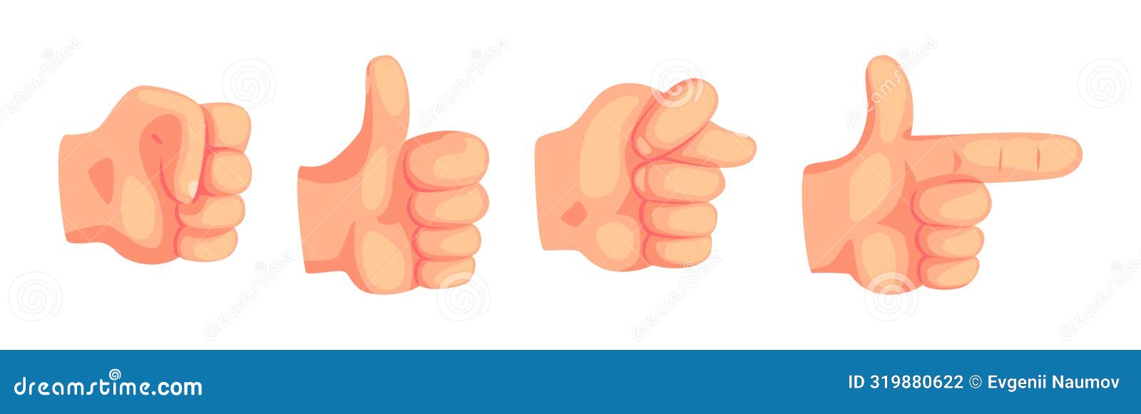 Human Hand Gesture and Pose with Finger Vector Set Stock Vector ...