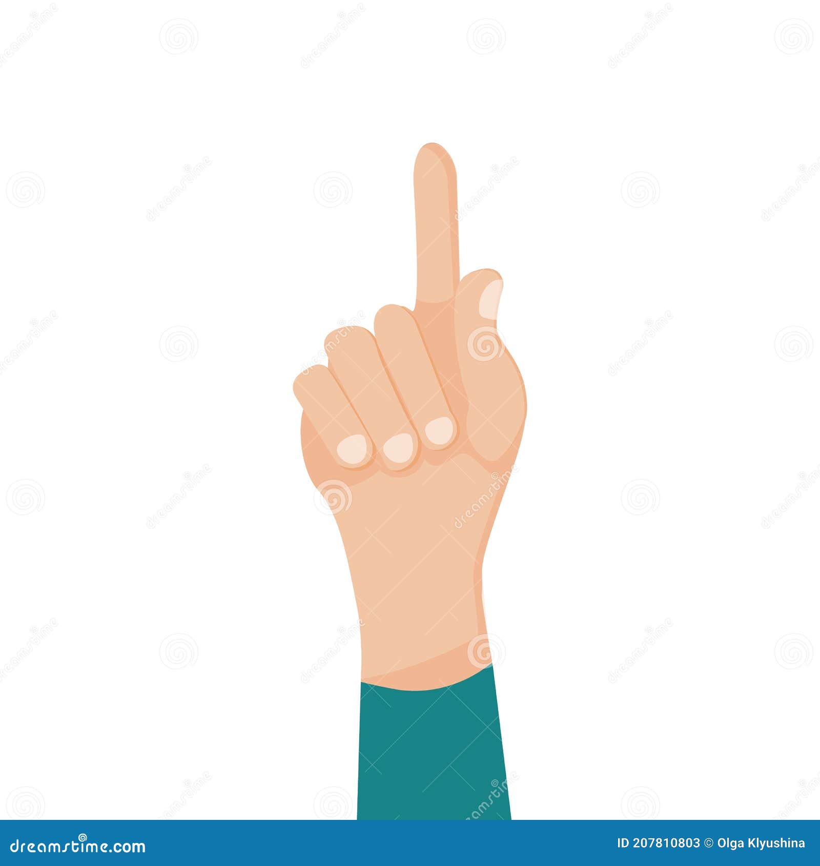 Human Hand Gesturing with with Raised Index Finger. Gesture Comments ...